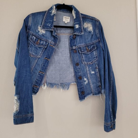 Cello | Jackets & Coats | Cello Distressed Denim Jacket | Poshmark